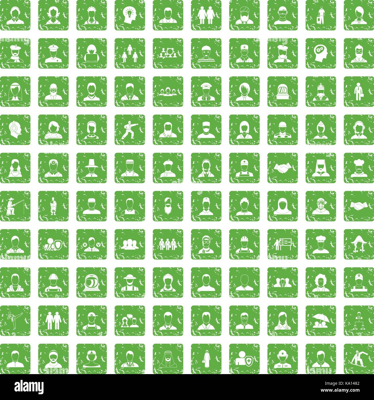 100 people icons set grunge green Stock Vector Image & Art - Alamy
