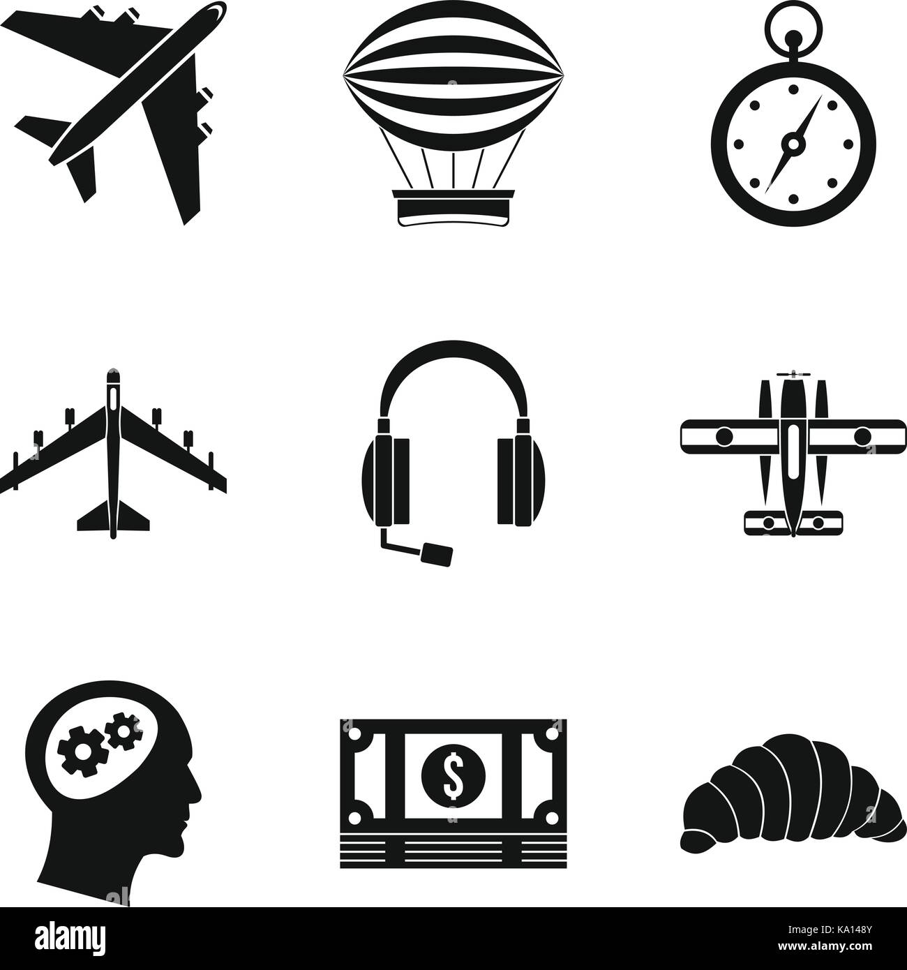 Military aircraft icons set, simple style Stock Vector Image & Art - Alamy