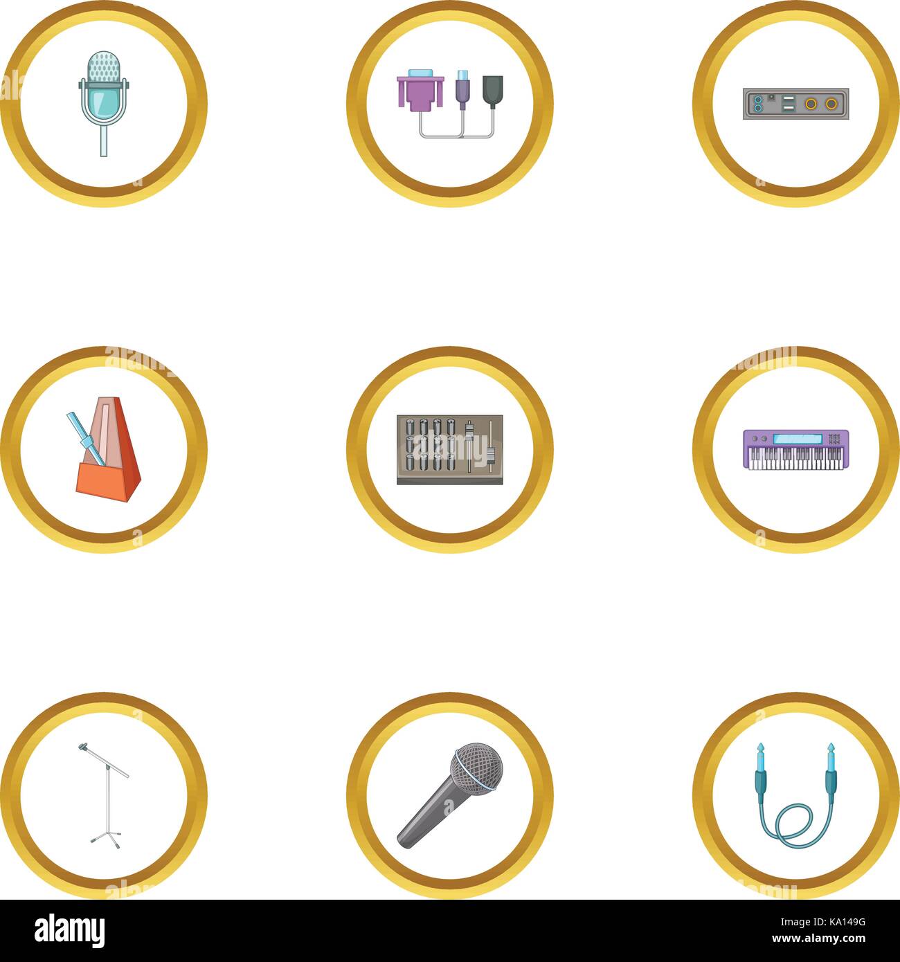 Sound producing icons set, cartoon style Stock Vector Image & Art - Alamy