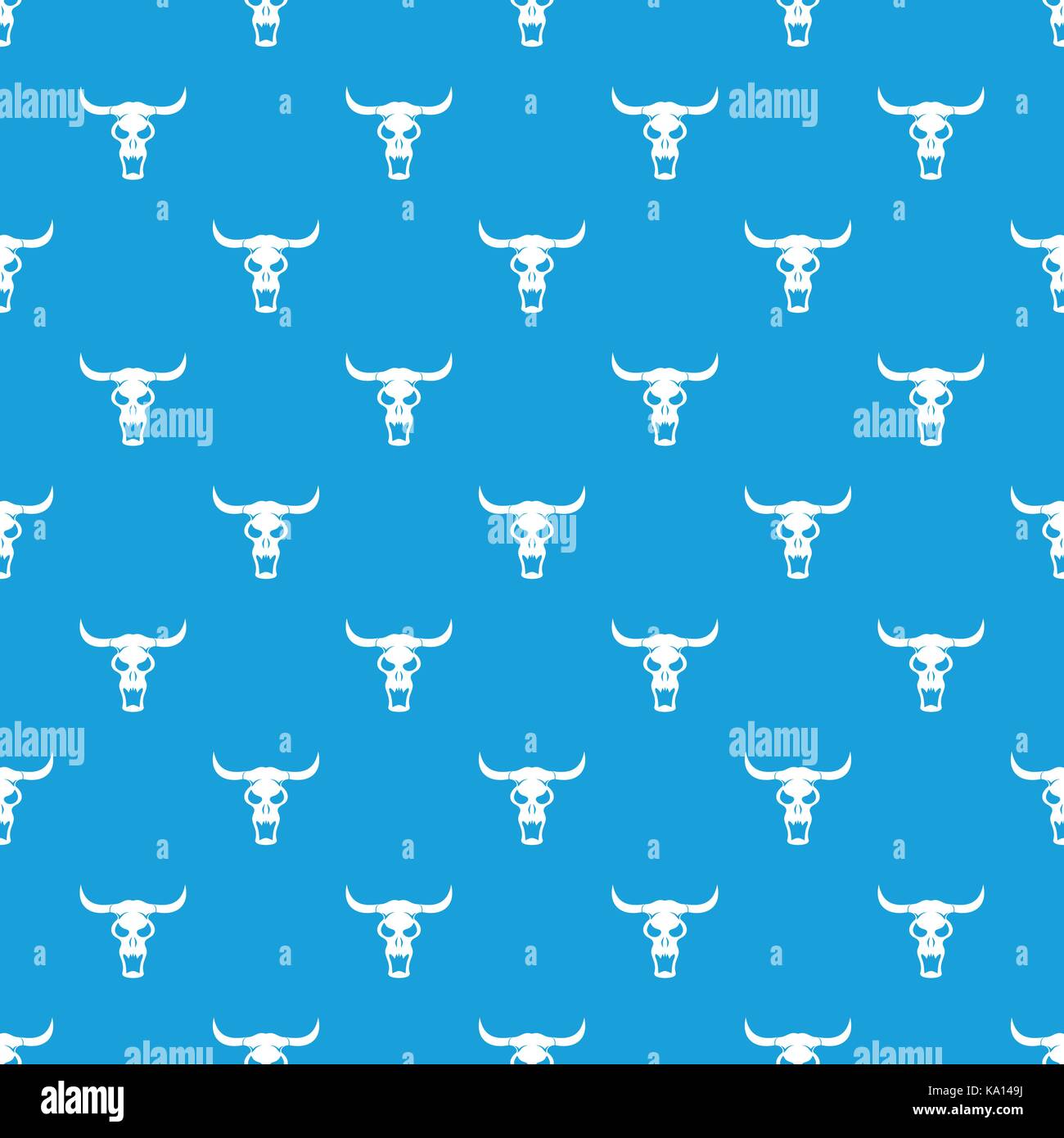 Buffalo skull pattern seamless blue Stock Vector Image & Art - Alamy