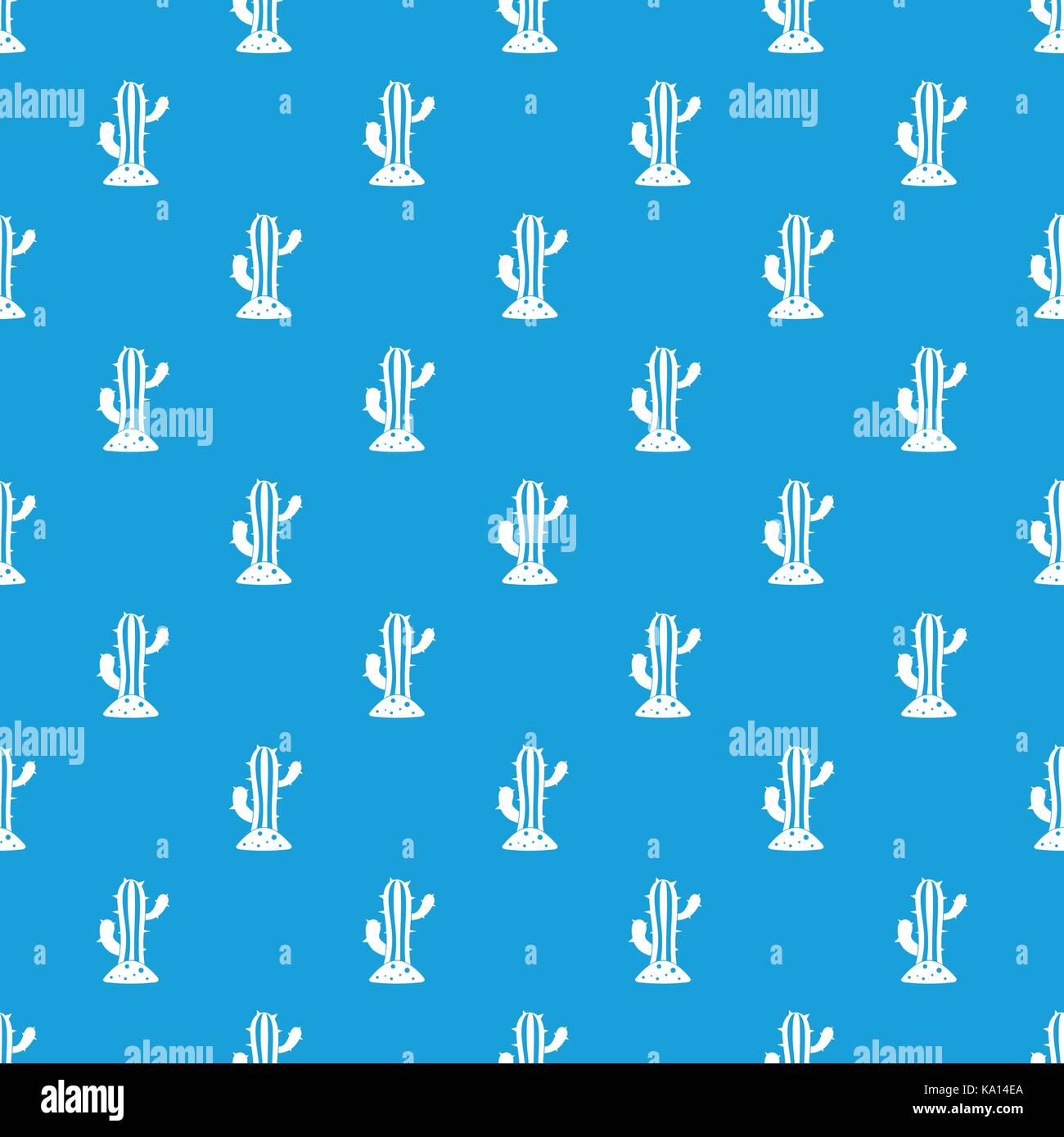 Cactus pattern seamless blue Stock Vector Image & Art - Alamy