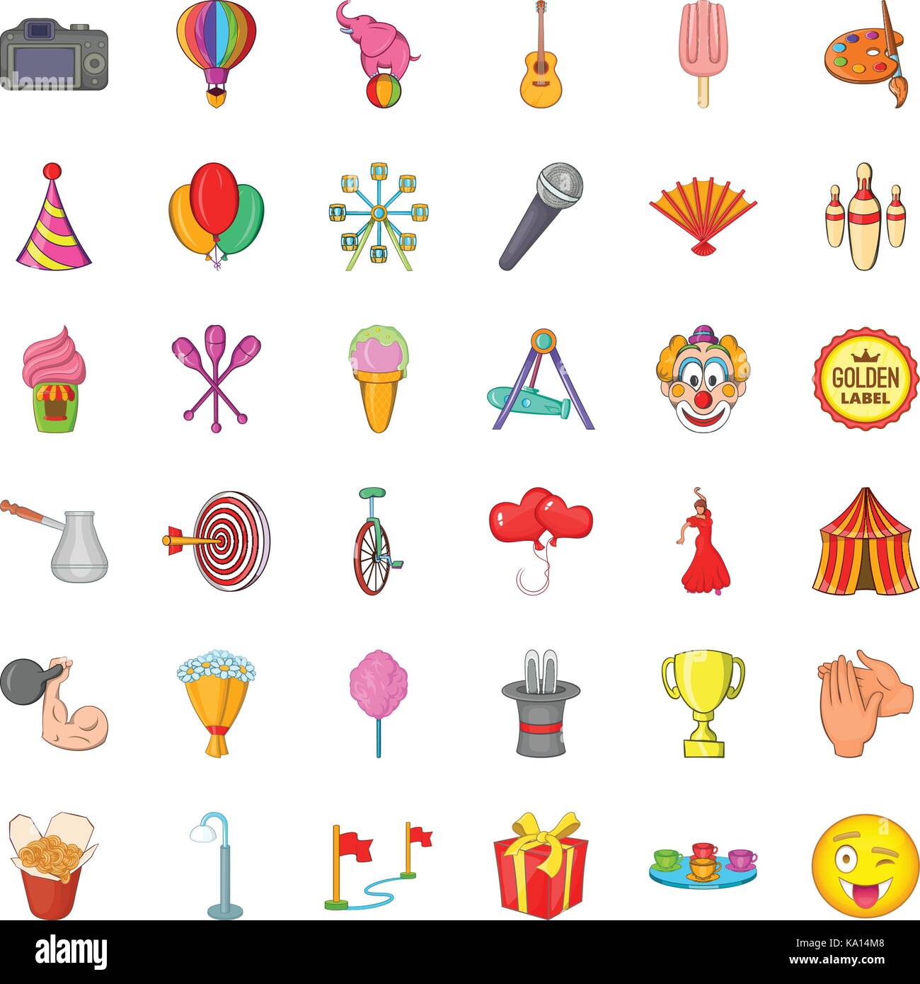 Funny icons set, cartoon style Stock Vector Image & Art - Alamy