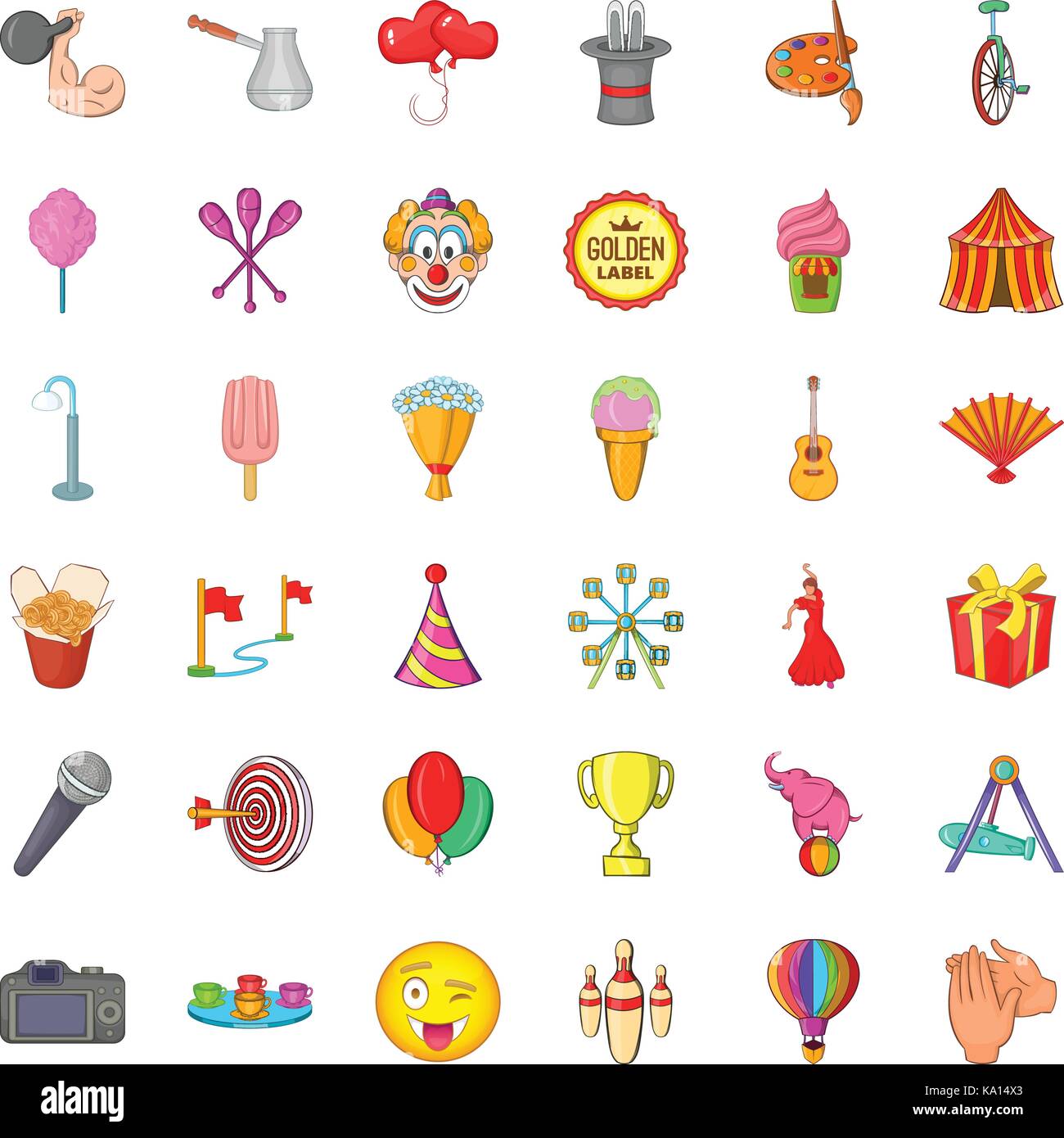 Smiling icons set, cartoon style Stock Vector Image & Art - Alamy