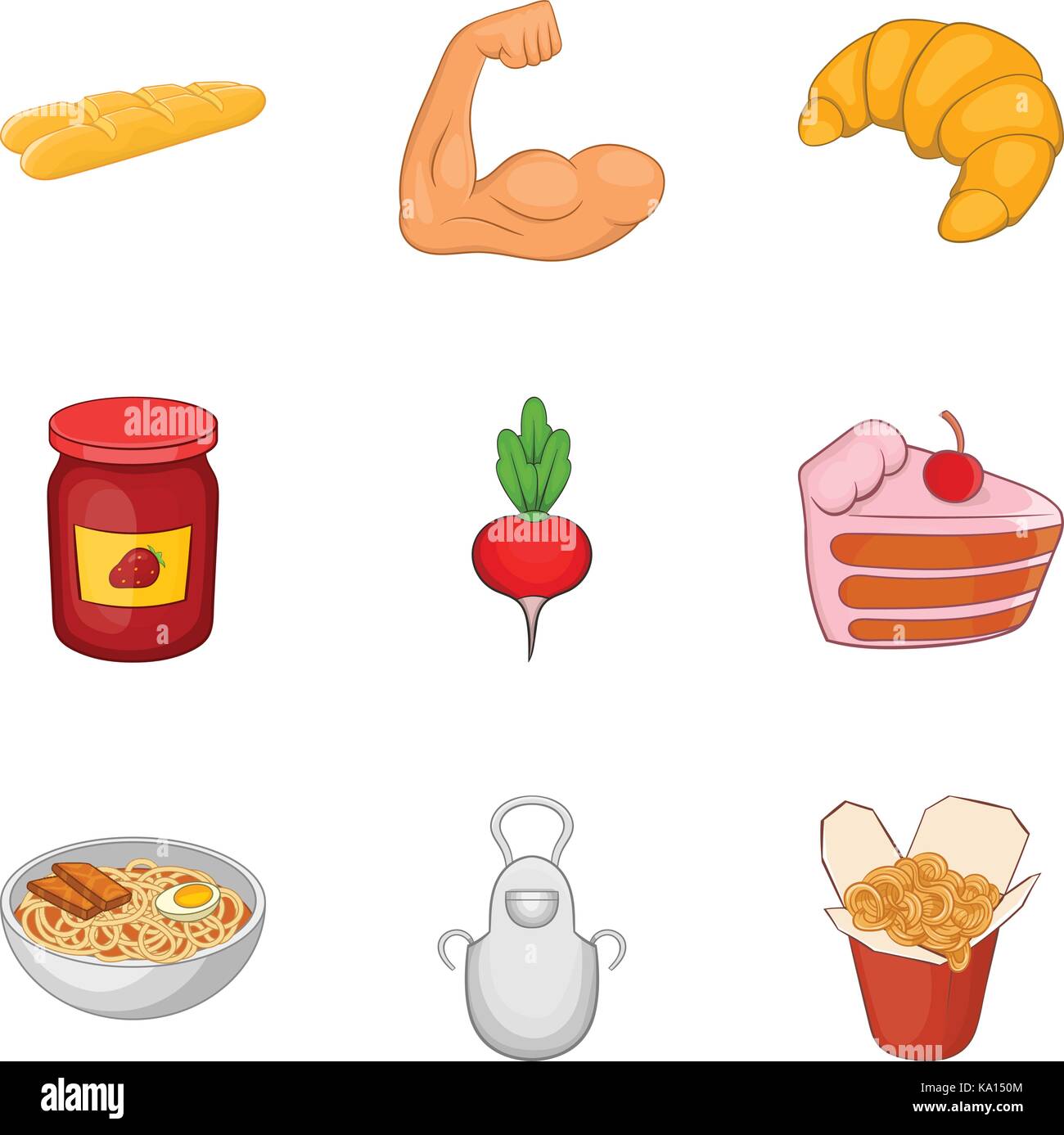 Junk food icons set, cartoon style Stock Vector Image & Art - Alamy