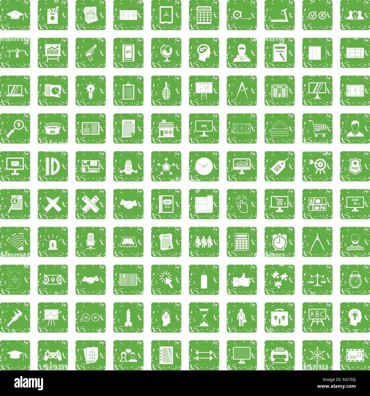 100 plan icons set grunge green Stock Vector Image & Art - Alamy