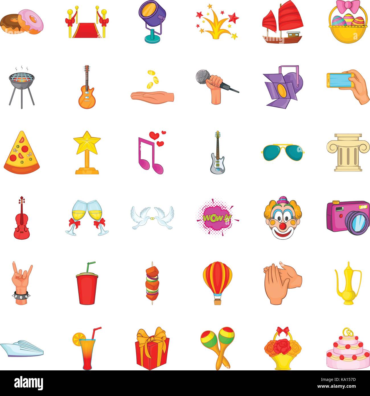 Festive icons set, cartoon style Stock Vector Image & Art - Alamy