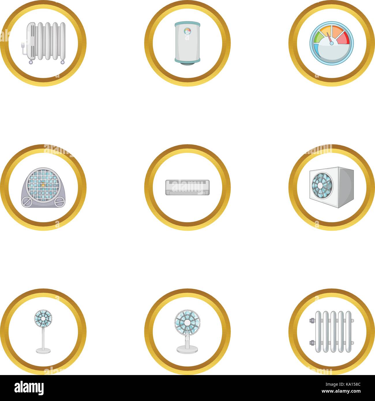 Electric heater icons set, cartoon style Stock Vector Image & Art - Alamy