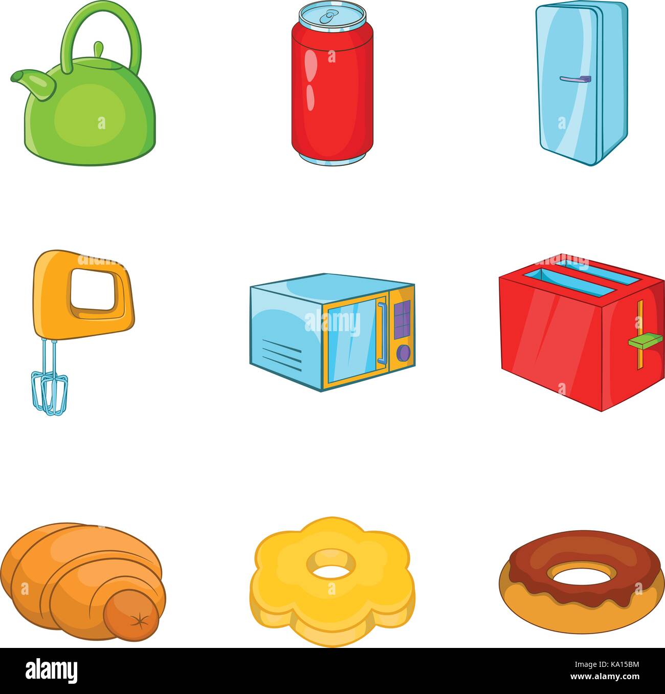 Reheat food icons set, cartoon style Stock Vector Image & Art - Alamy
