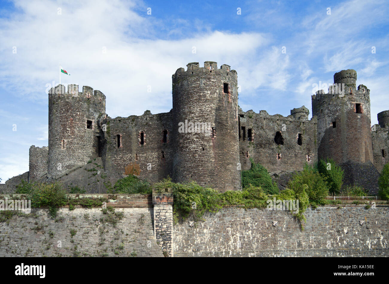 Conwy Castle, a medieval fortification in Conwy (North Wales), was ...