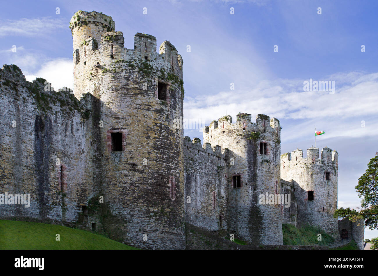 Conwy Castle, a medieval fortification in Conwy (North Wales), was ...