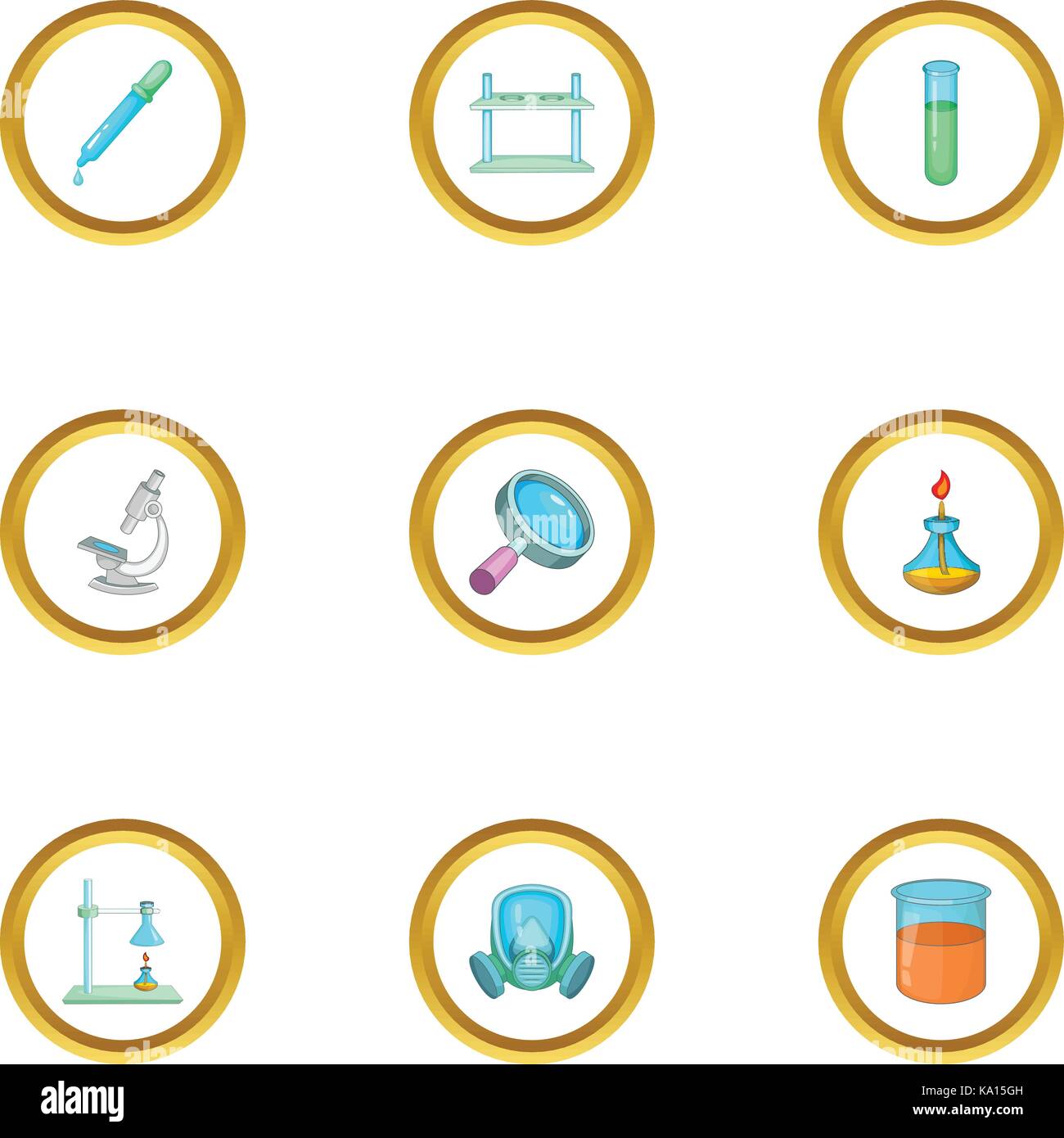 Laboratory equipment icons set, cartoon style Stock Vector Image & Art ...