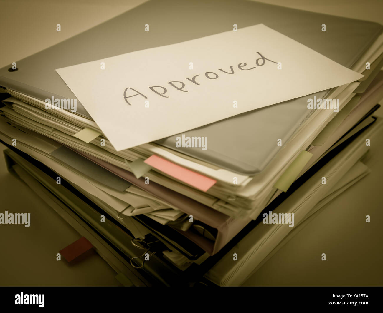 There is the huge pile of business documents on the desk Stock Photo ...