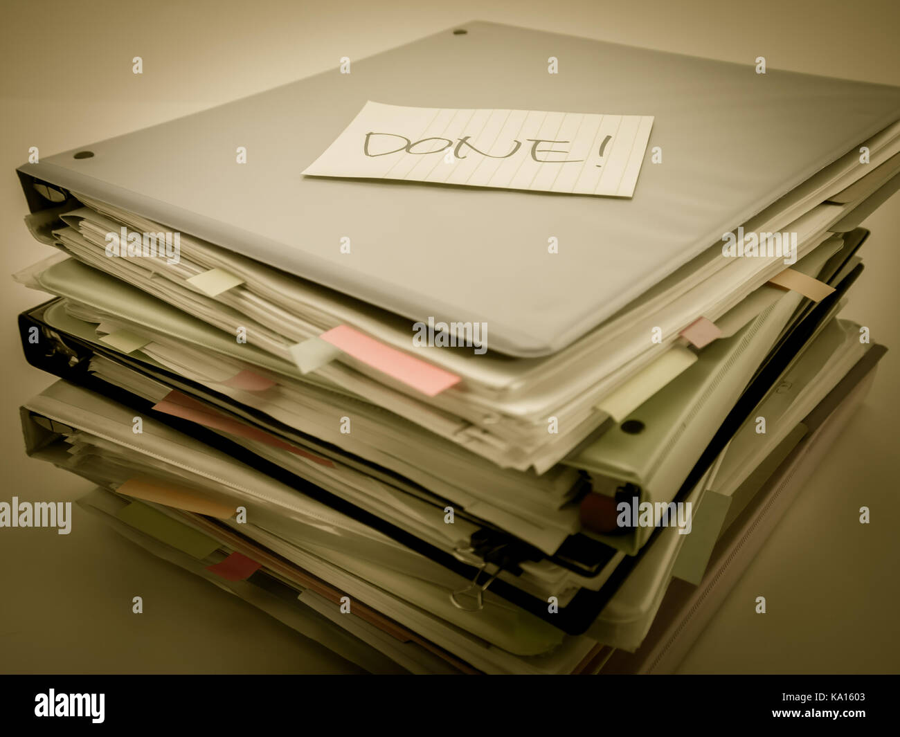 There is the huge pile of business documents on the desk Stock Photo ...