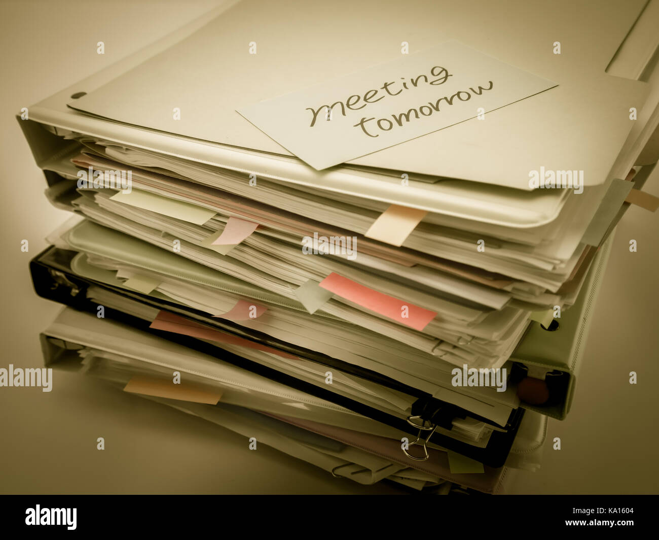 There is the huge pile of business documents on the desk Stock Photo ...