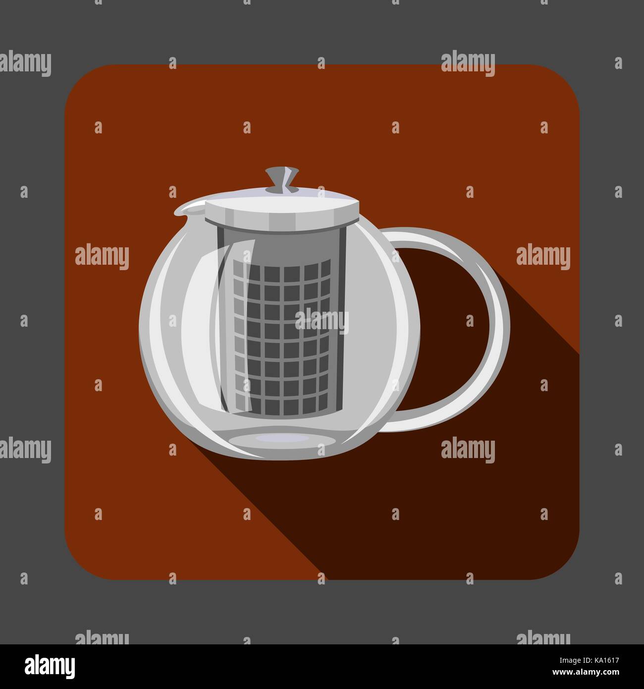 Tea glass pot concept background, cartoon style Stock Vector Image ...
