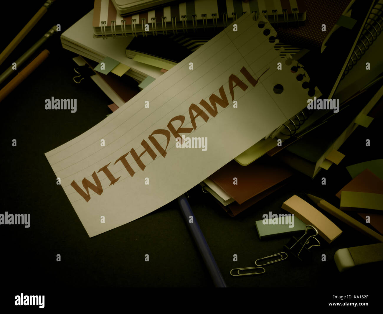 Somebody Left the Message on Your Working Desk; Withdrawal Stock Photo ...