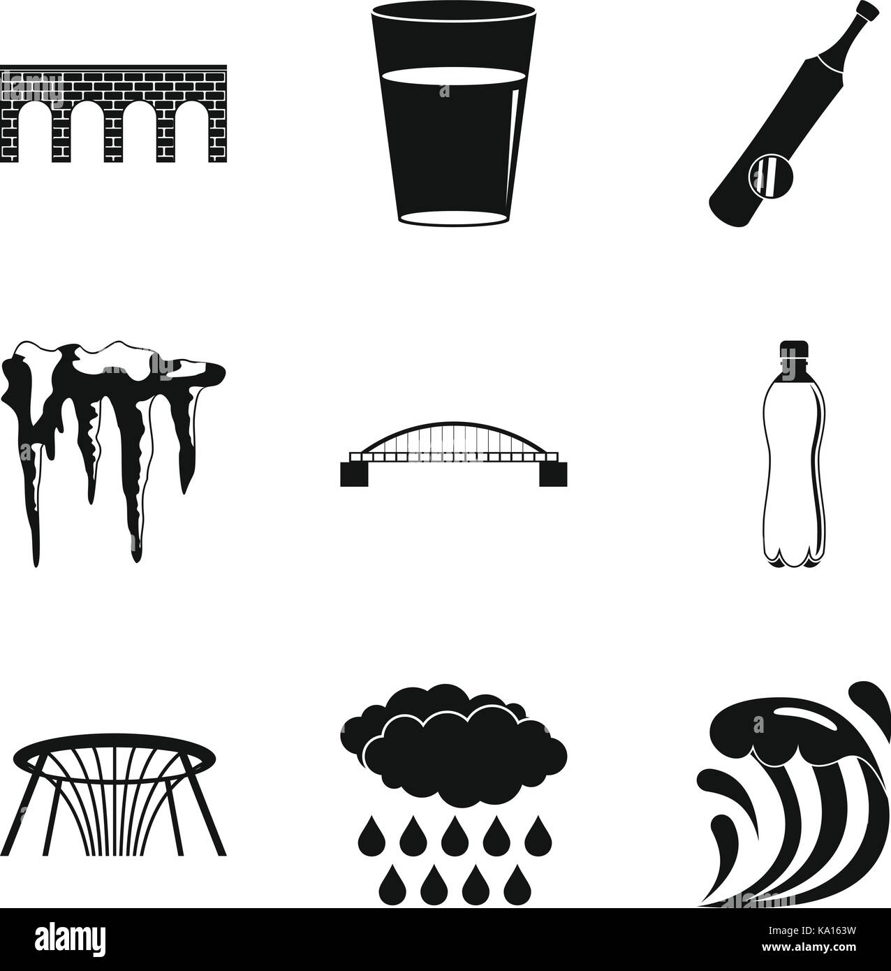 Test of bridge icons set, simple style Stock Vector Image & Art - Alamy