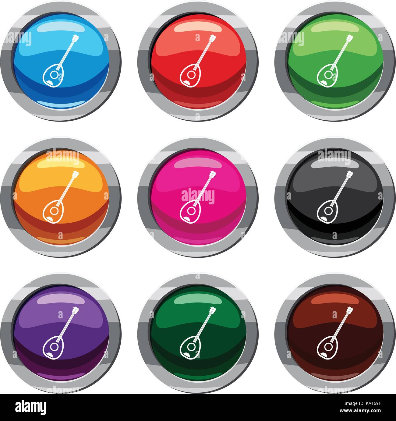 Saz turkish music instrument set 9 collection Stock Vector Image & Art ...