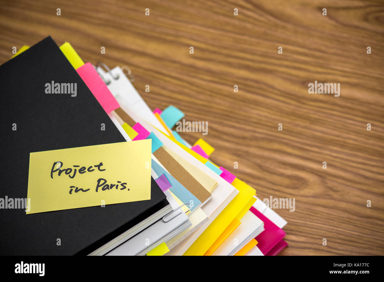 Project in Paris; The Pile of Business Documents on the Desk Stock ...