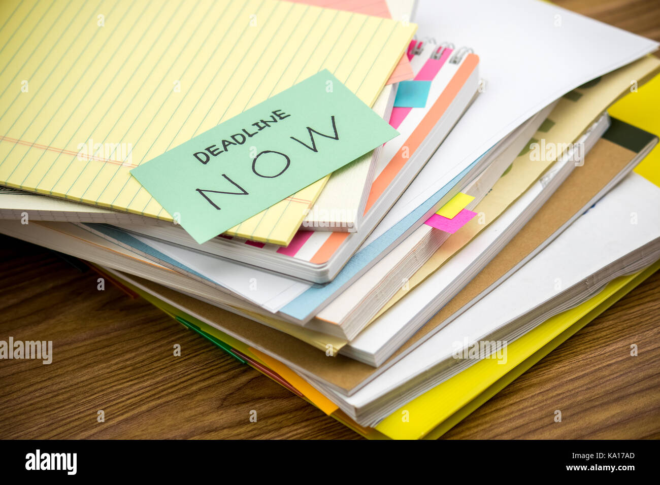 Deadline Now; The Pile of Business Documents on the Desk Stock Photo ...