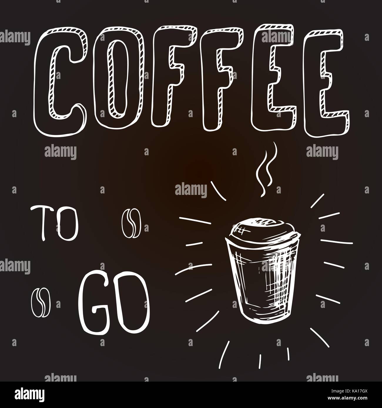 Coffee to go. Hand drawn vector card or background Stock Vector Image ...