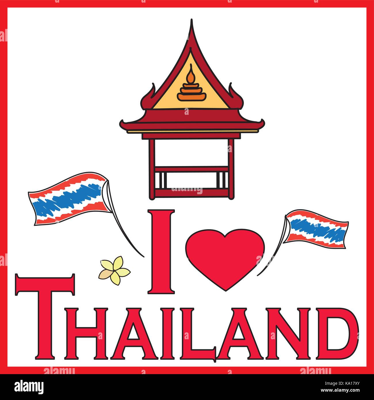 I love Thailand background, vector illustration Stock Vector Image ...