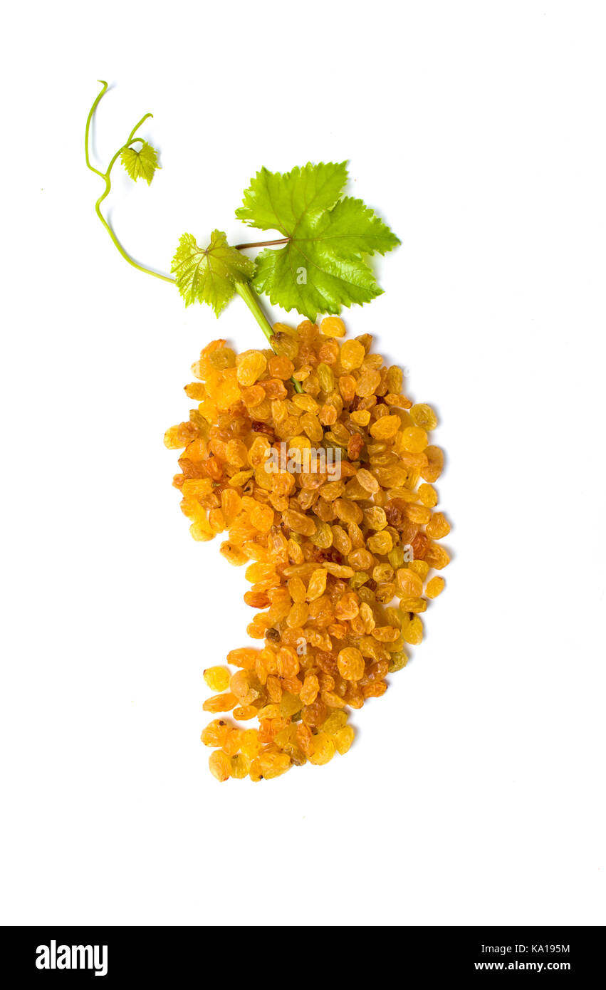 Raisins shaped as grape cluster isolated on white Stock Photo - Alamy