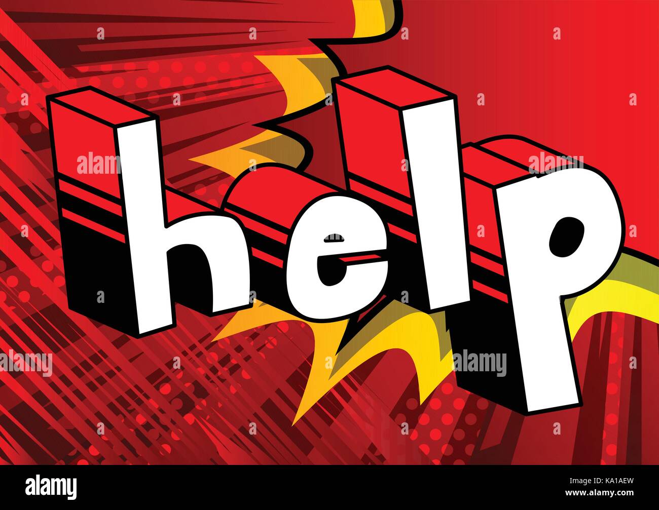 Help - Comic book style phrase on abstract background Stock Vector ...
