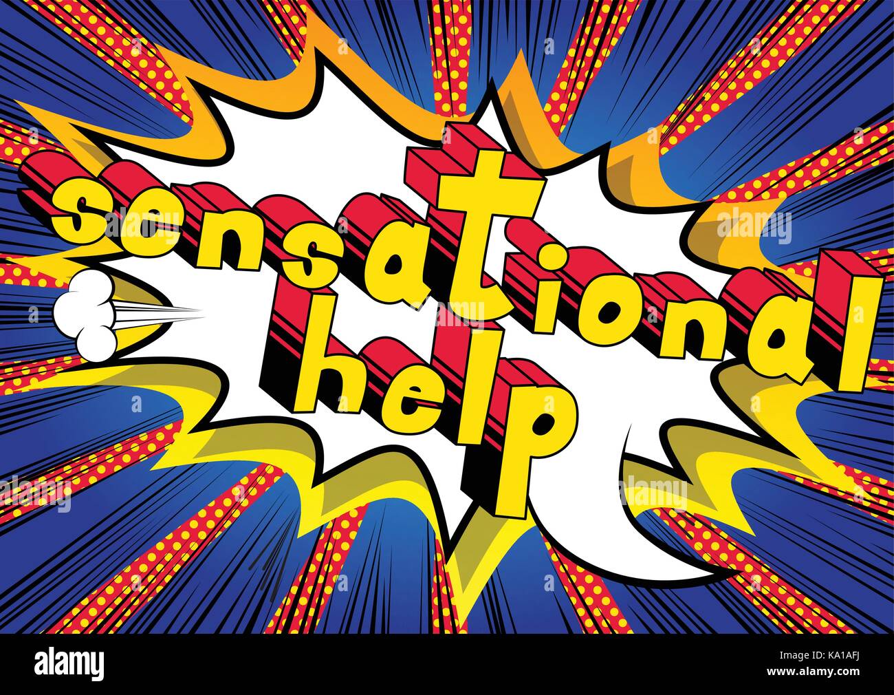 Sensational Help - Comic book style phrase on abstract background Stock ...