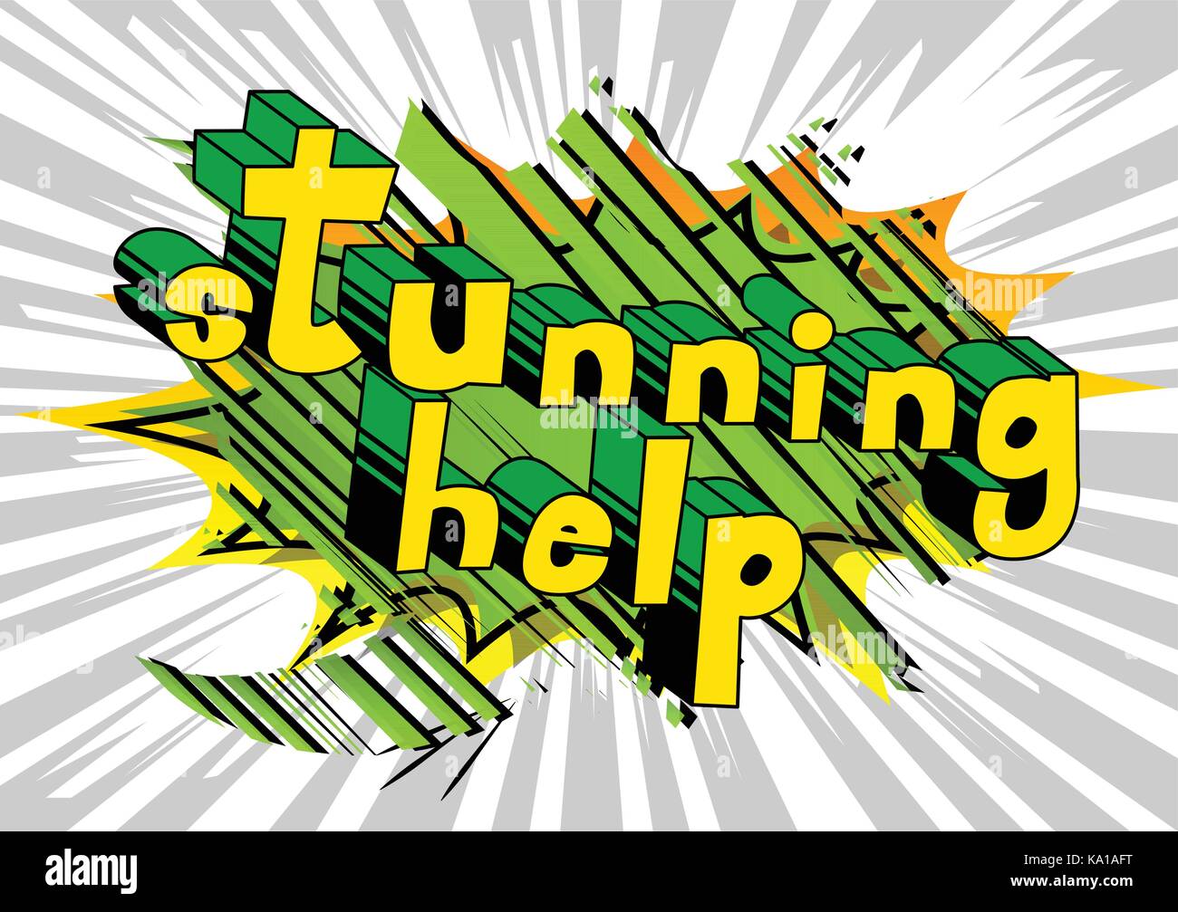 Stunning Help - Comic book style phrase on abstract background Stock ...