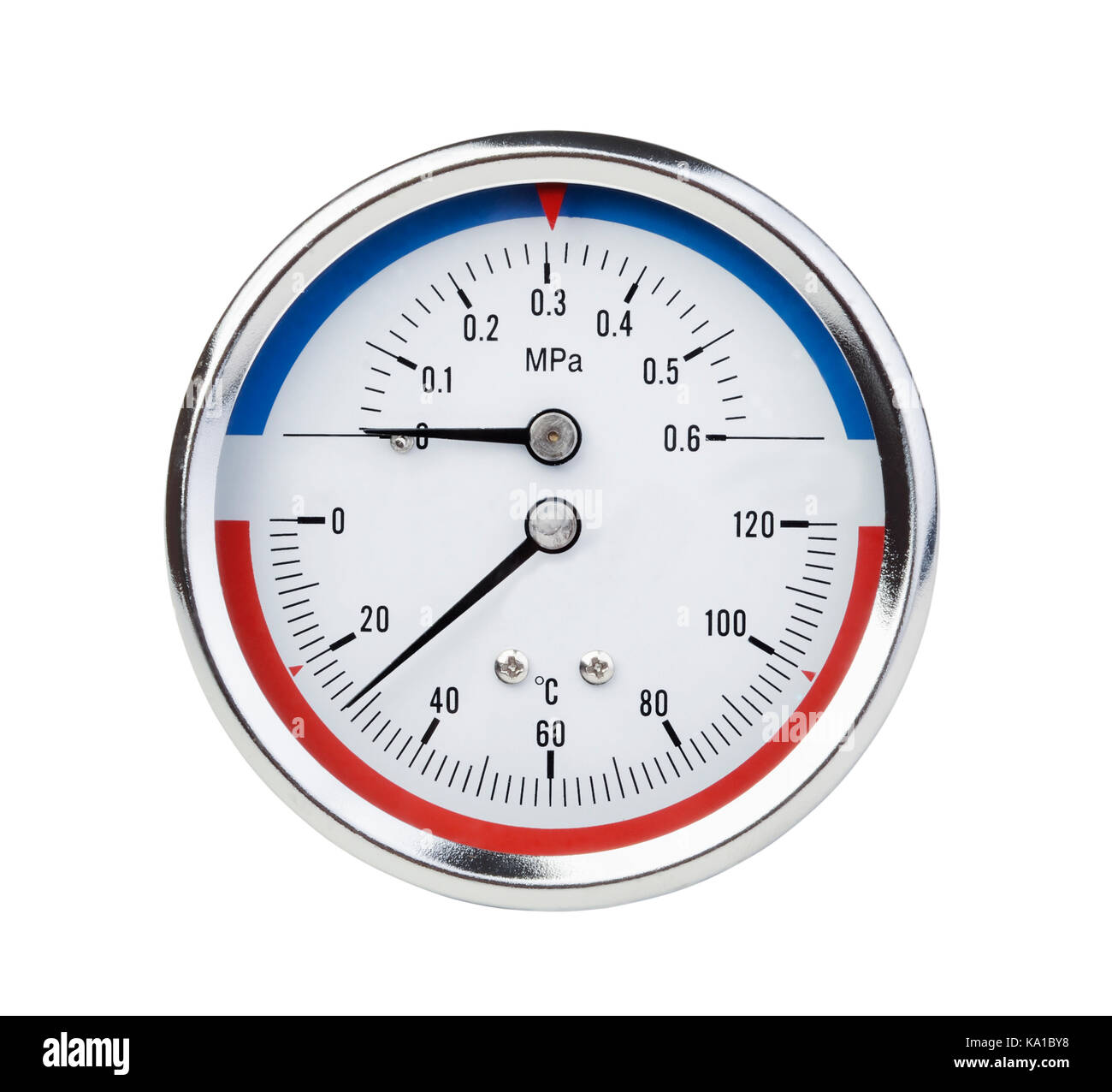 Thermomanometer isolated on white background top view Stock Photo - Alamy