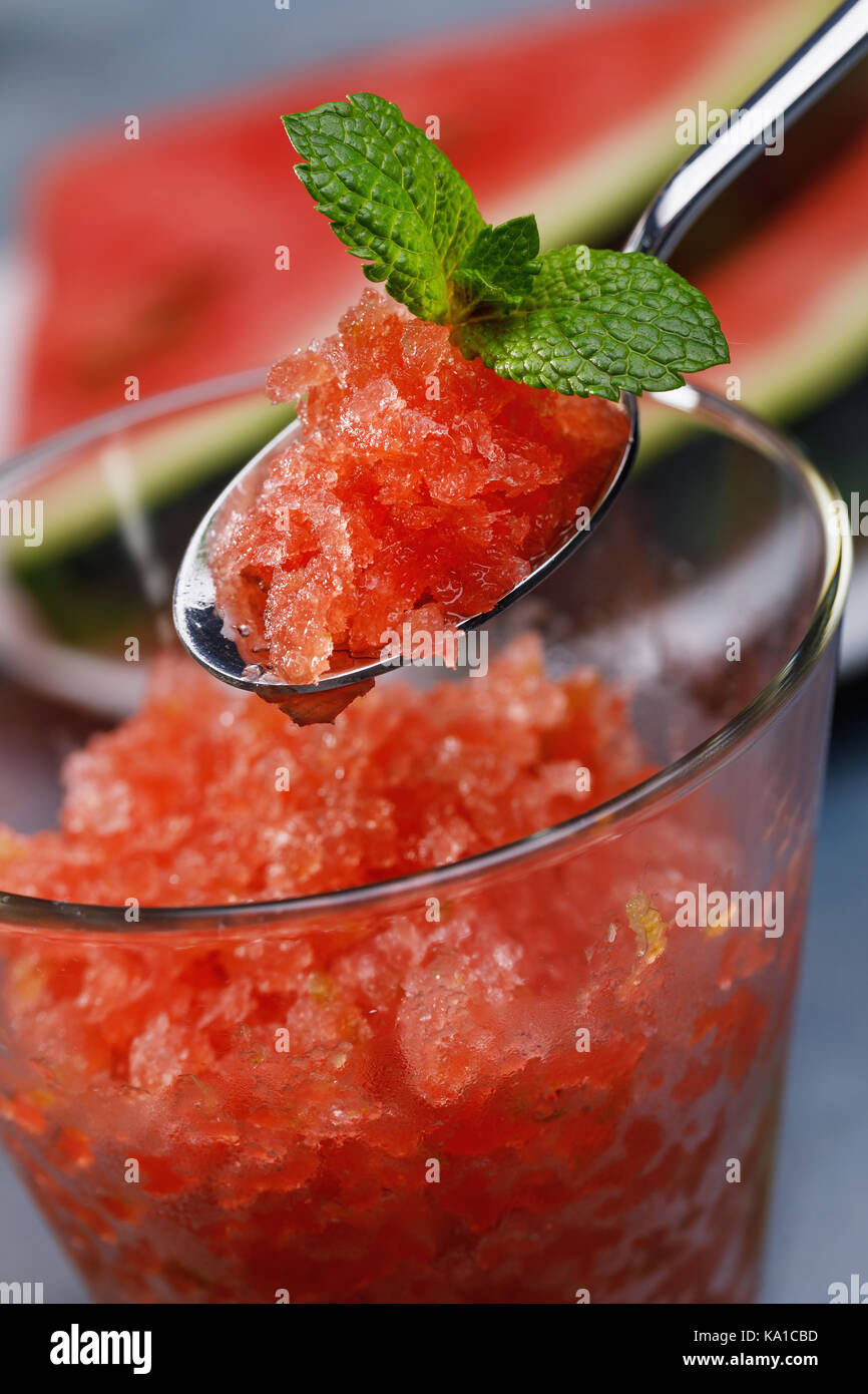 Fresh granite from watermelon and lime, close-up Stock Photo - Alamy