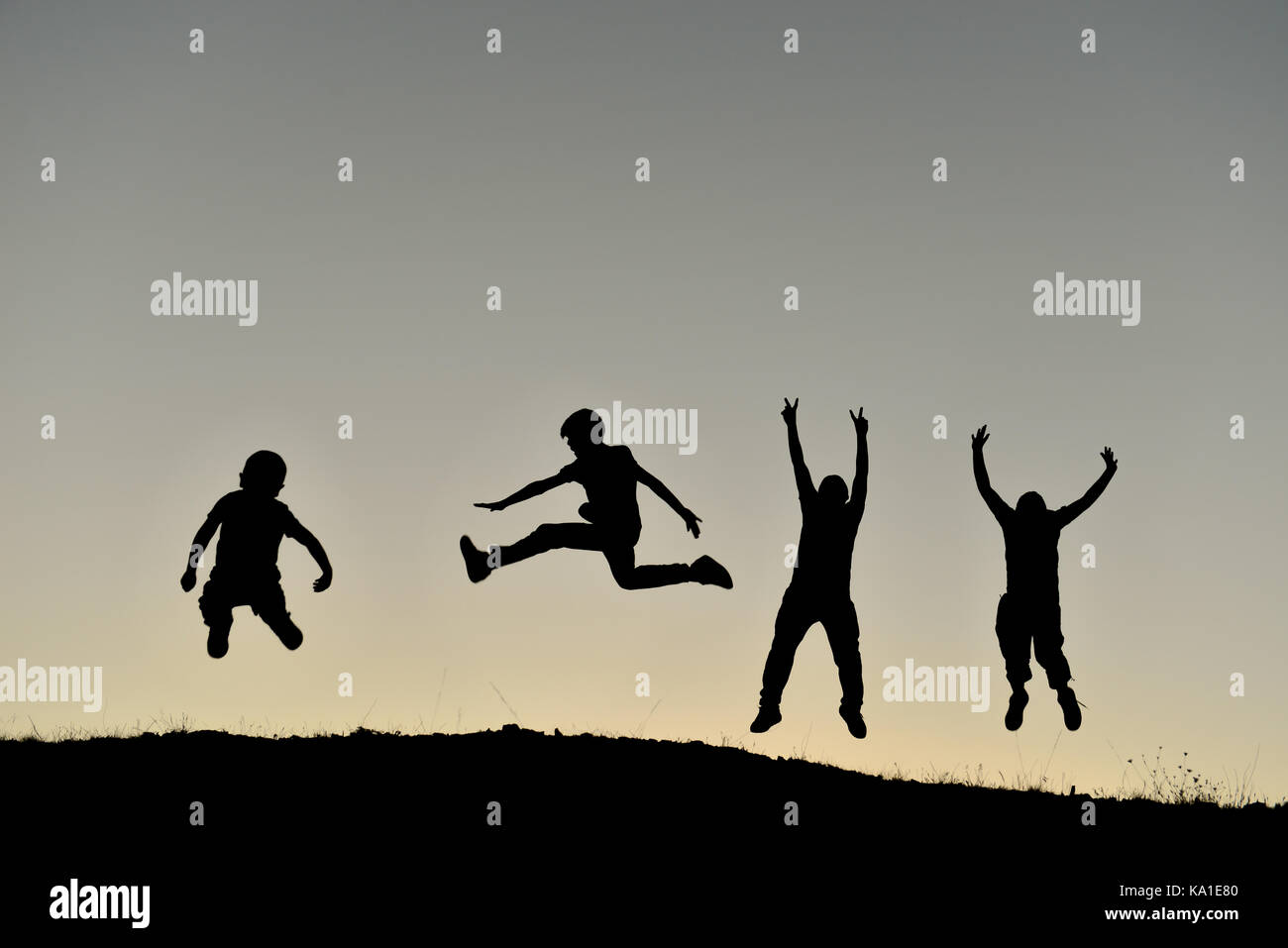 group of crazy kids bouncing Stock Photo - Alamy