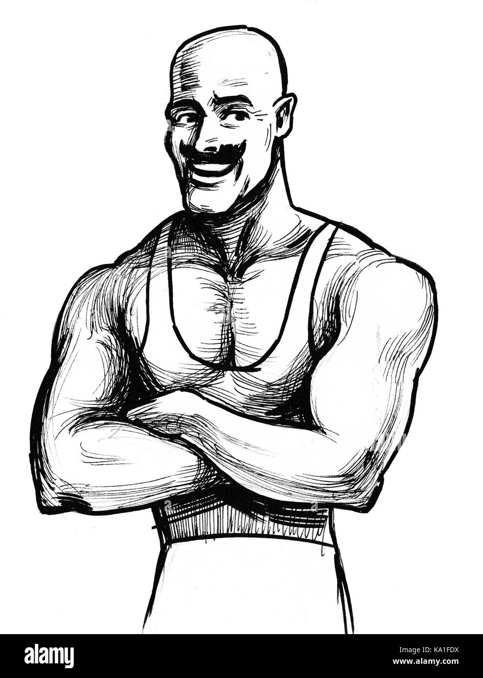 Wrestler vintage Black and White Stock Photos & Images - Alamy