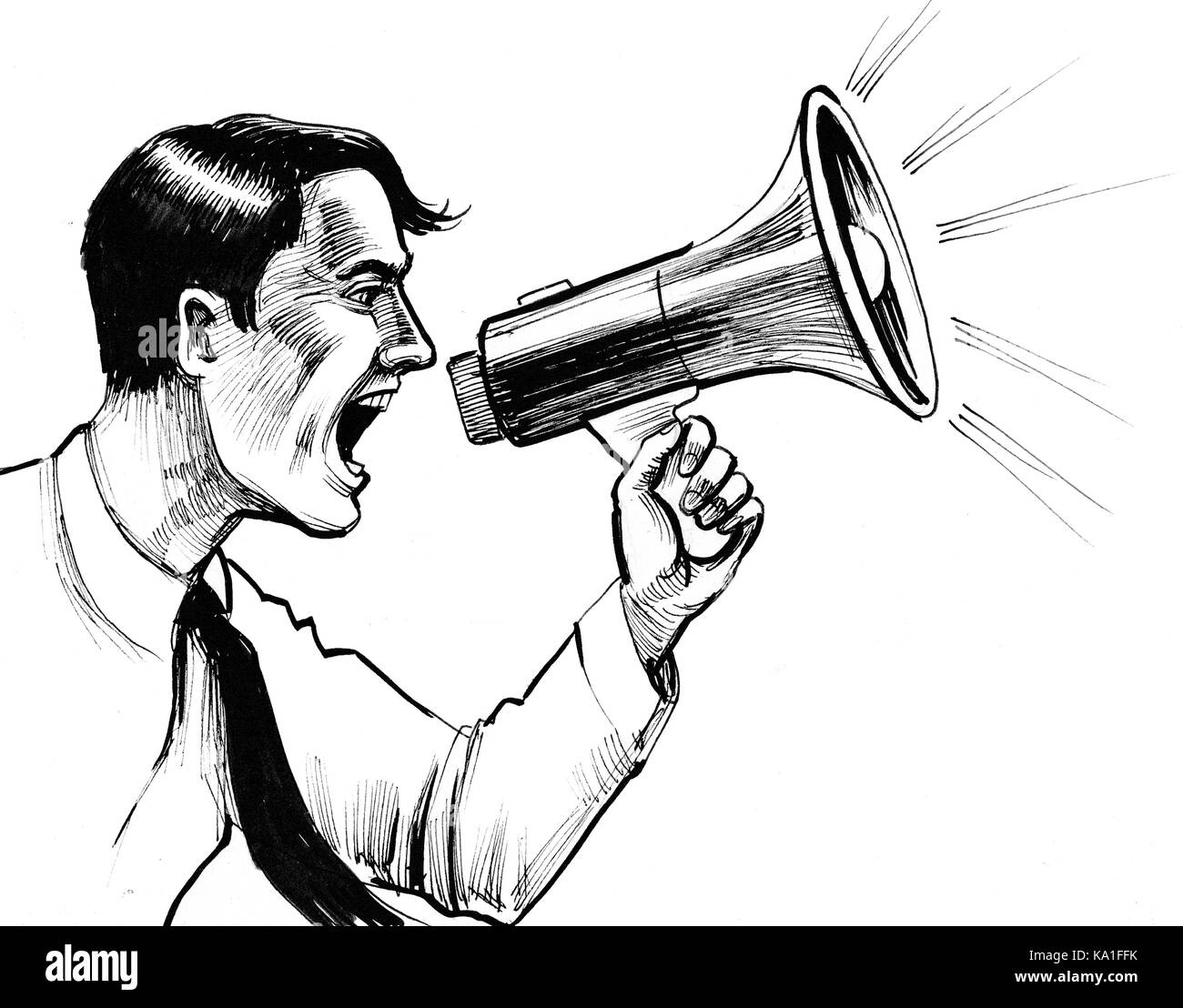 Screaming man drawing hi-res stock photography and images - Alamy