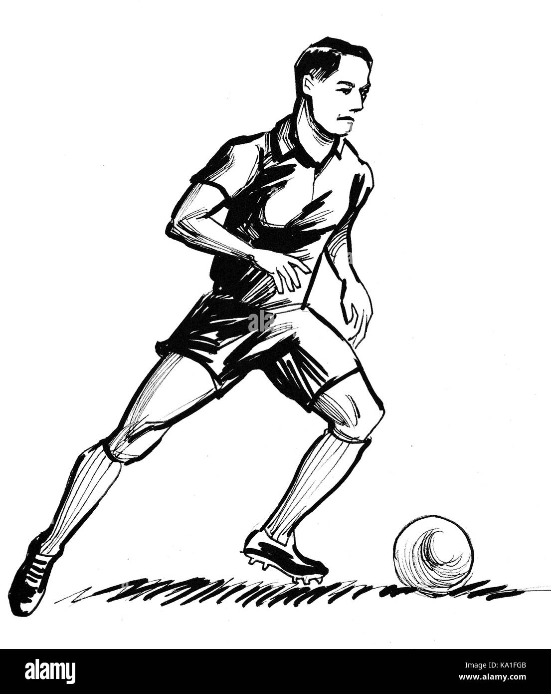 Soccer player ink black Cut Out Stock Images & Pictures - Alamy