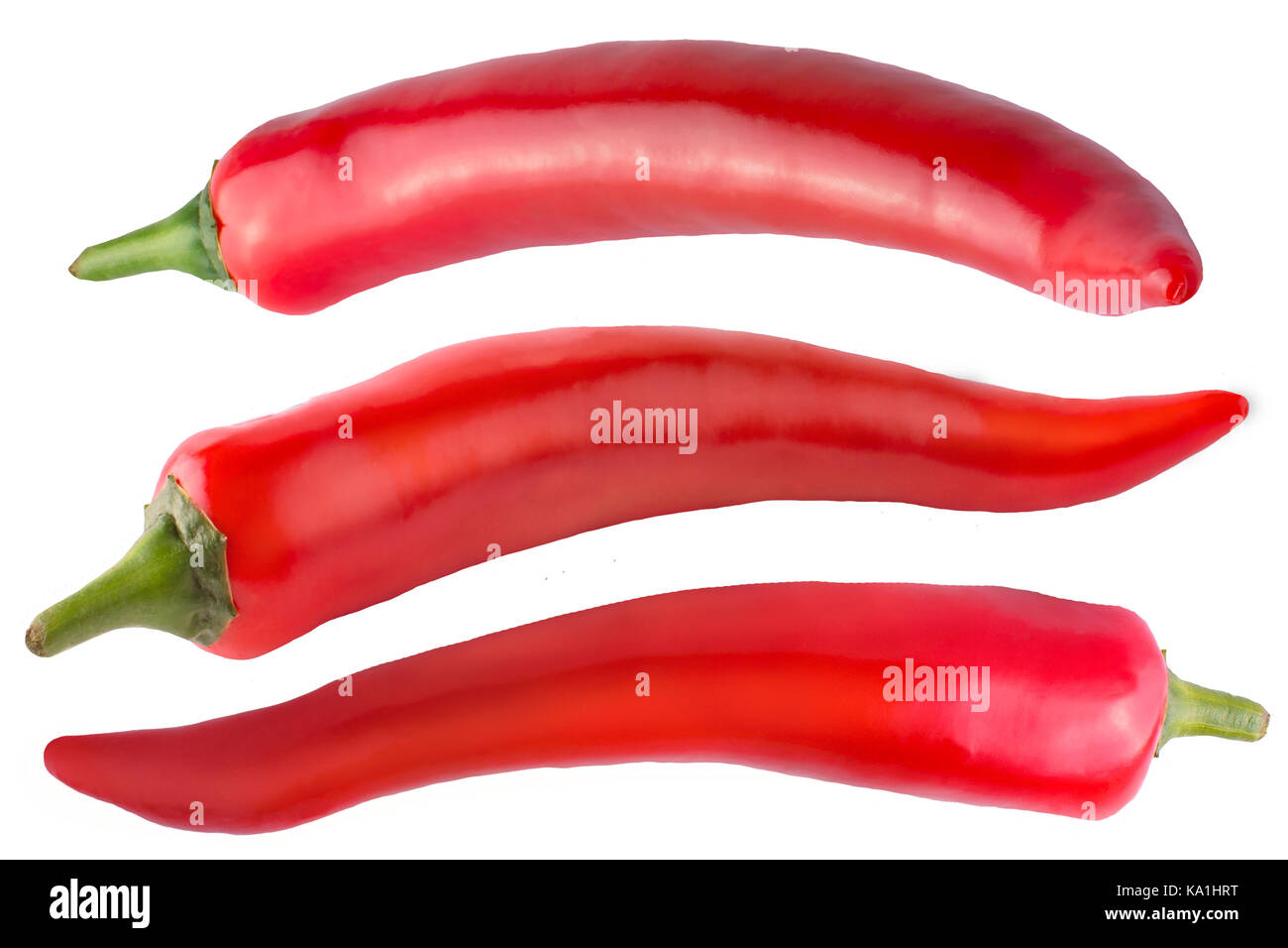 Collection of chilli peppers isolated on white background as package ...