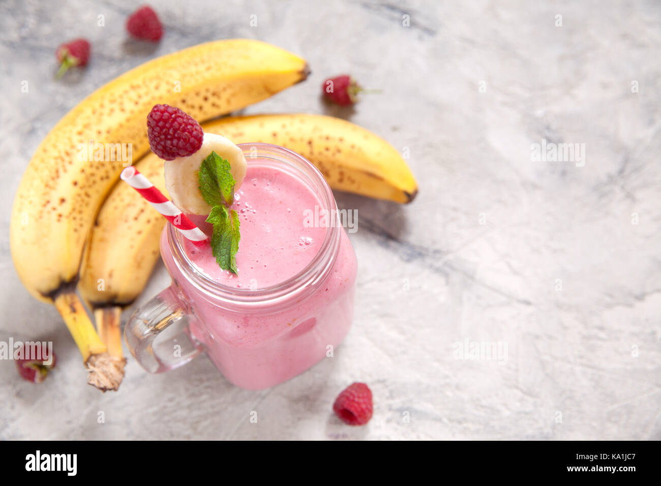 Banana smoothie in mason hi-res stock photography and images - Alamy