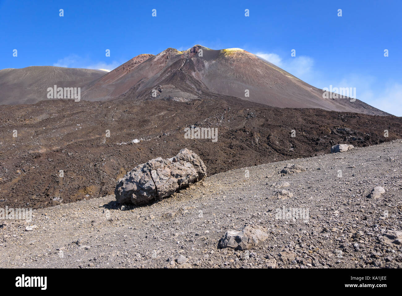 View of the Mount Etna main craters, Sicily, Italy Stock Photo - Alamy