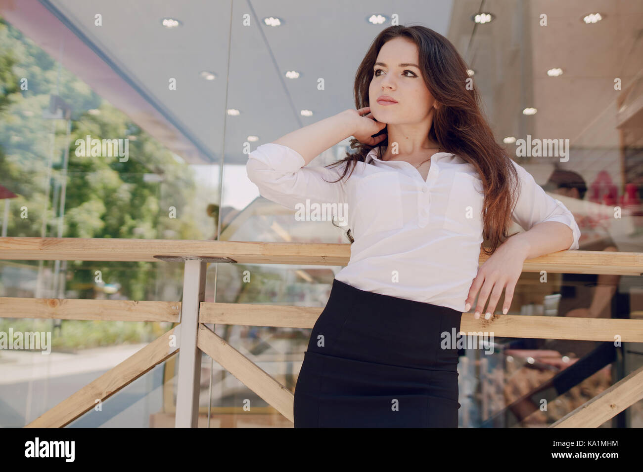 business woman enjoys gadgets Stock Photo - Alamy