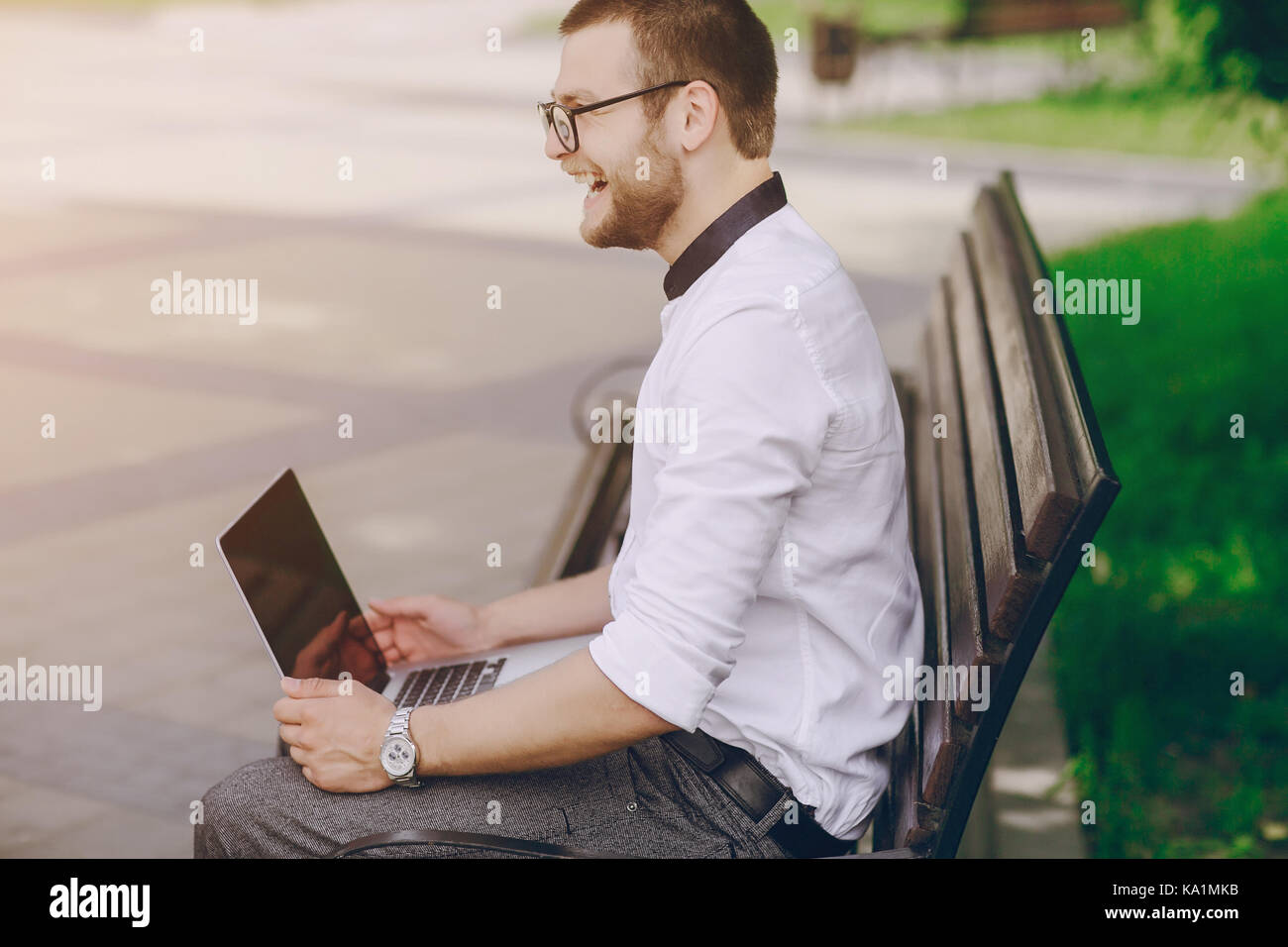 young man on the street Stock Photo - Alamy