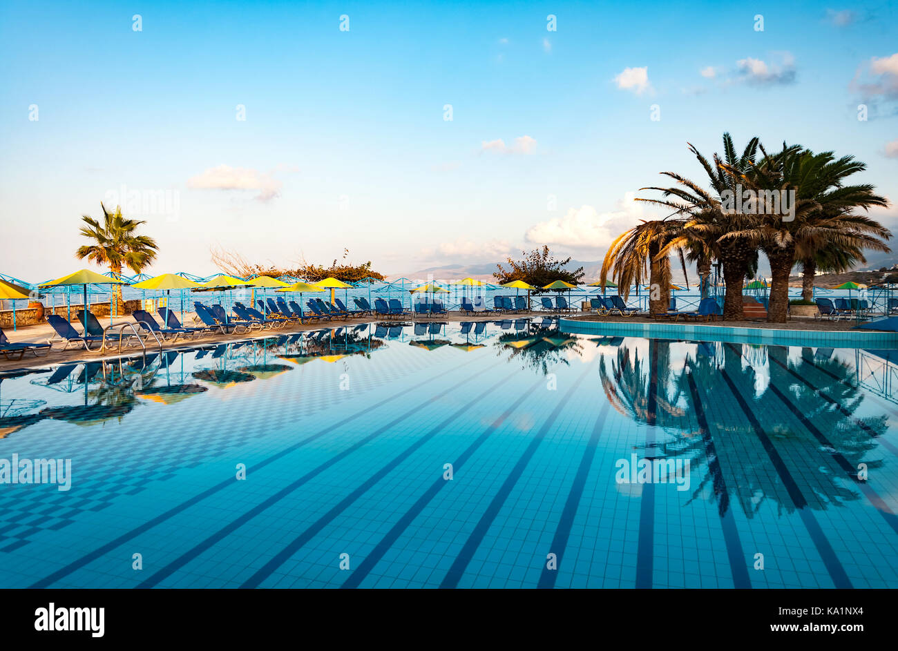 Beautiful swimming pool on shore of Sea Stock Photo - Alamy