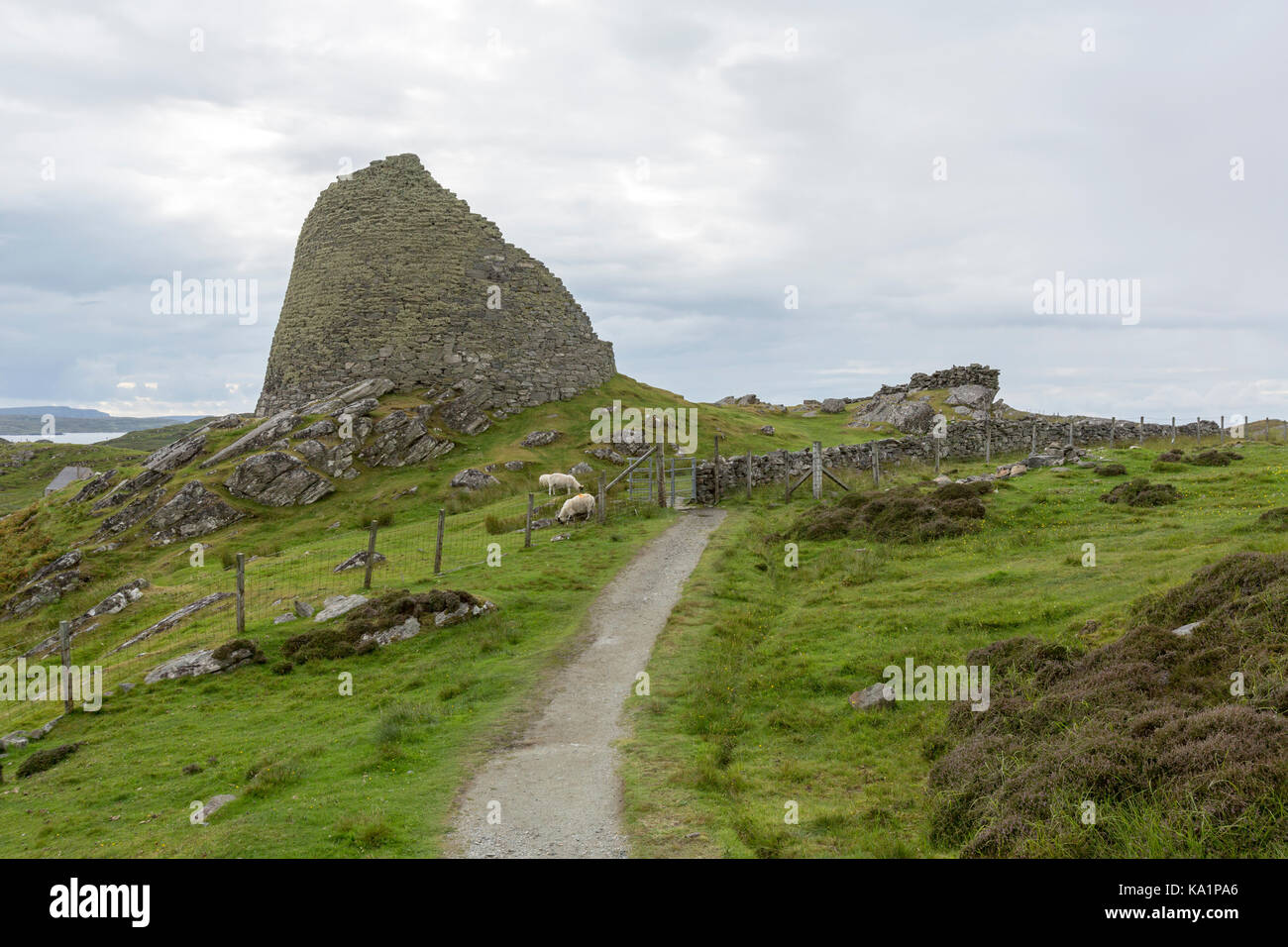 Dun Carloway broch in Iron Age period, Isle of Lewis, Outer Hebrides ...