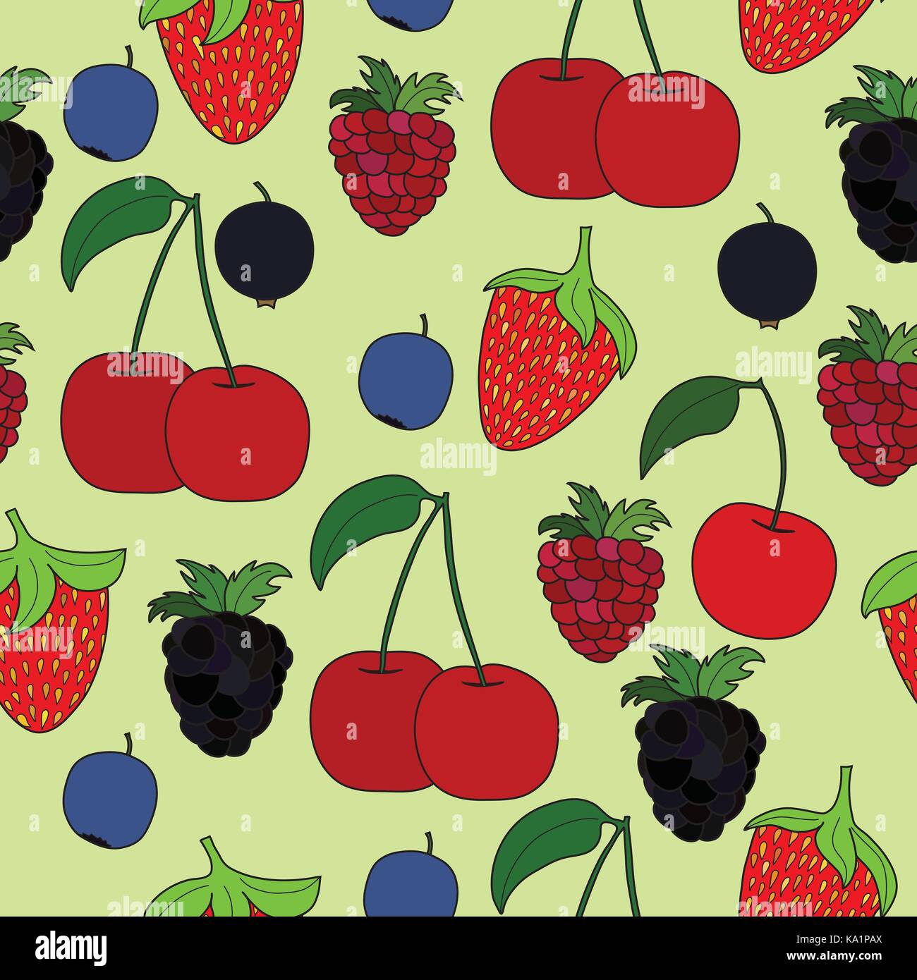 abstract vector doodle berry seamless pattern Stock Vector Image & Art ...
