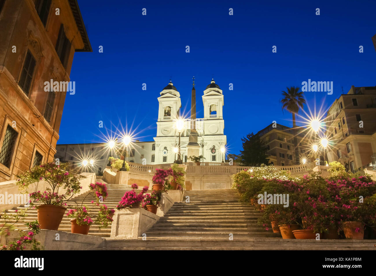 The Spanish Steps and Trinita dei Monti church in Rome Stock Photo - Alamy