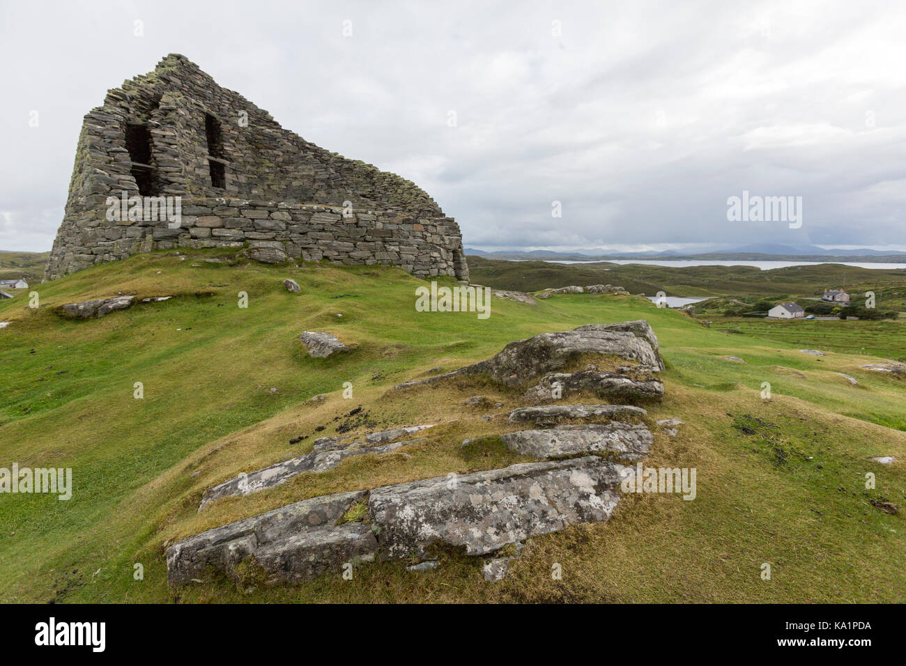 Dun Carloway broch in Iron Age period, Isle of Lewis, Outer Hebrides ...