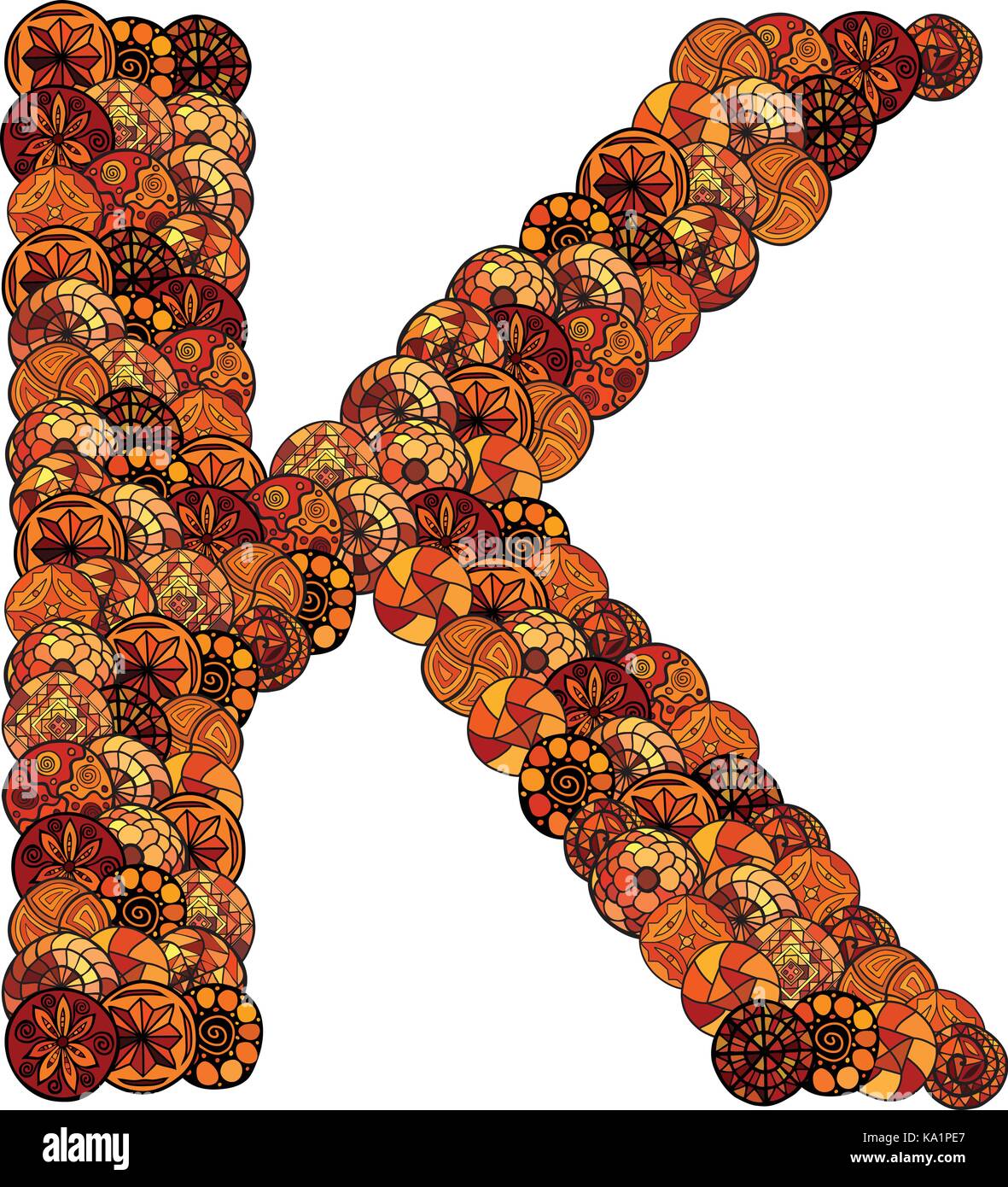 abstract vector font, made of ethnic elements - letter k Stock Vector ...