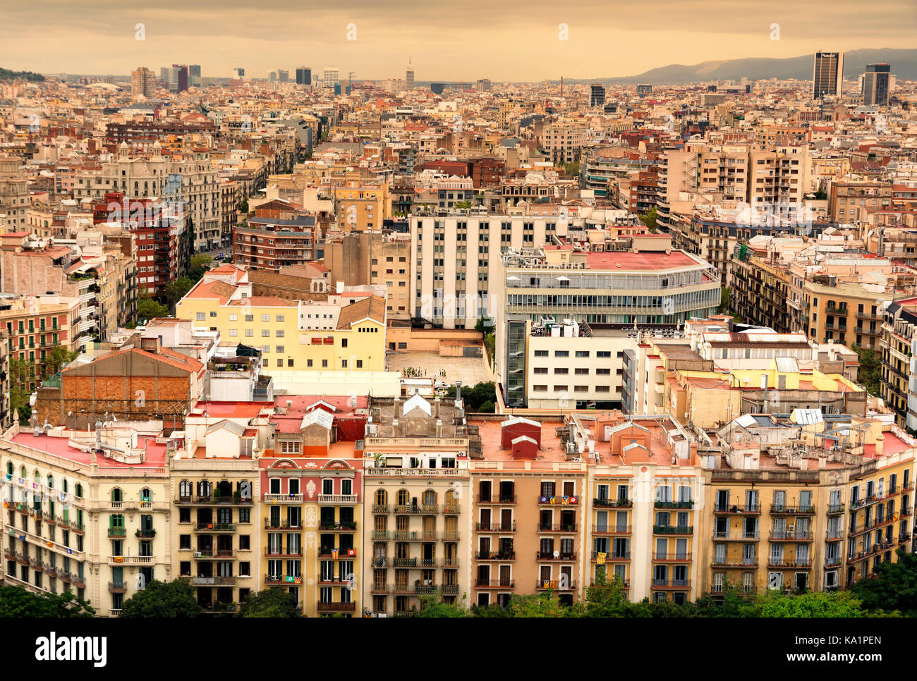 Cityscape of Barcelona, Spain Stock Photo - Alamy
