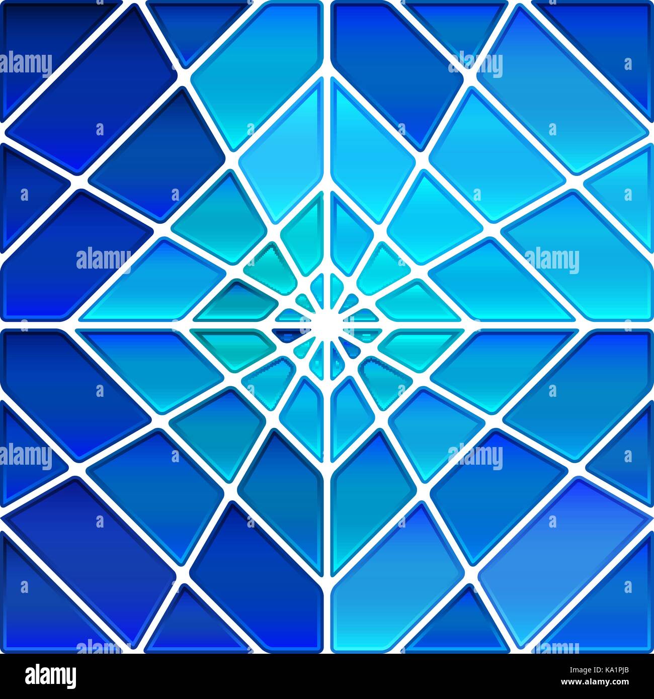 abstract vector stained-glass mosaic background - blue rhombus Stock ...