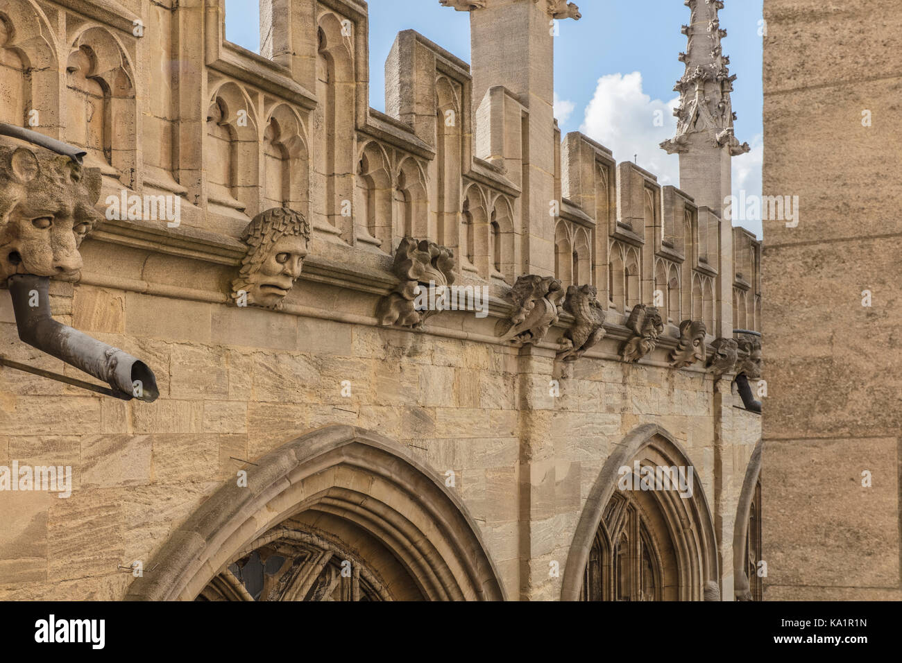Grotesques & Gargoyles on Stone Wall Stock Photo - Alamy